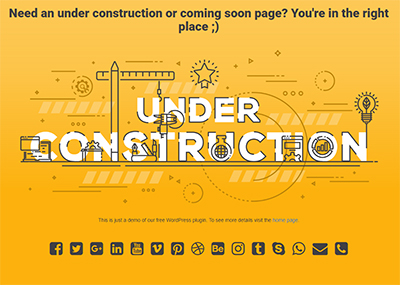 Under Construction Text - Under Construction template for WordPress